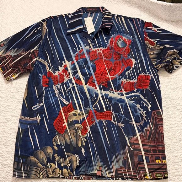 Marvel | Shirts | Marvel Spiderman Dynamic Red And Blue Shirt | Poshmark